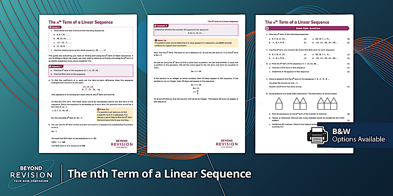 👉 The nth Term of a Linear Sequence (teacher made)