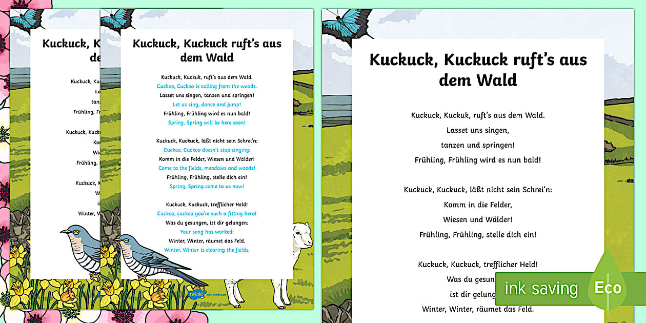 German Spring Song - Spring Song Lyrics in German - Twinkl