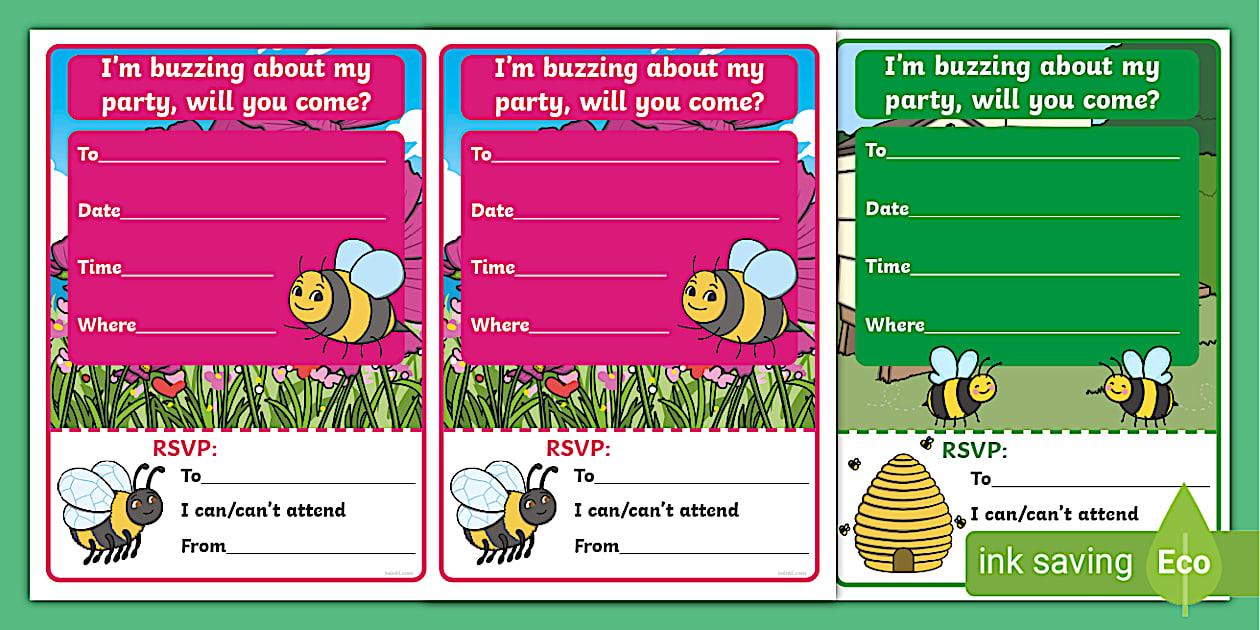 Brilliant Bee-Themed Party Invitations | Twinkl | Party