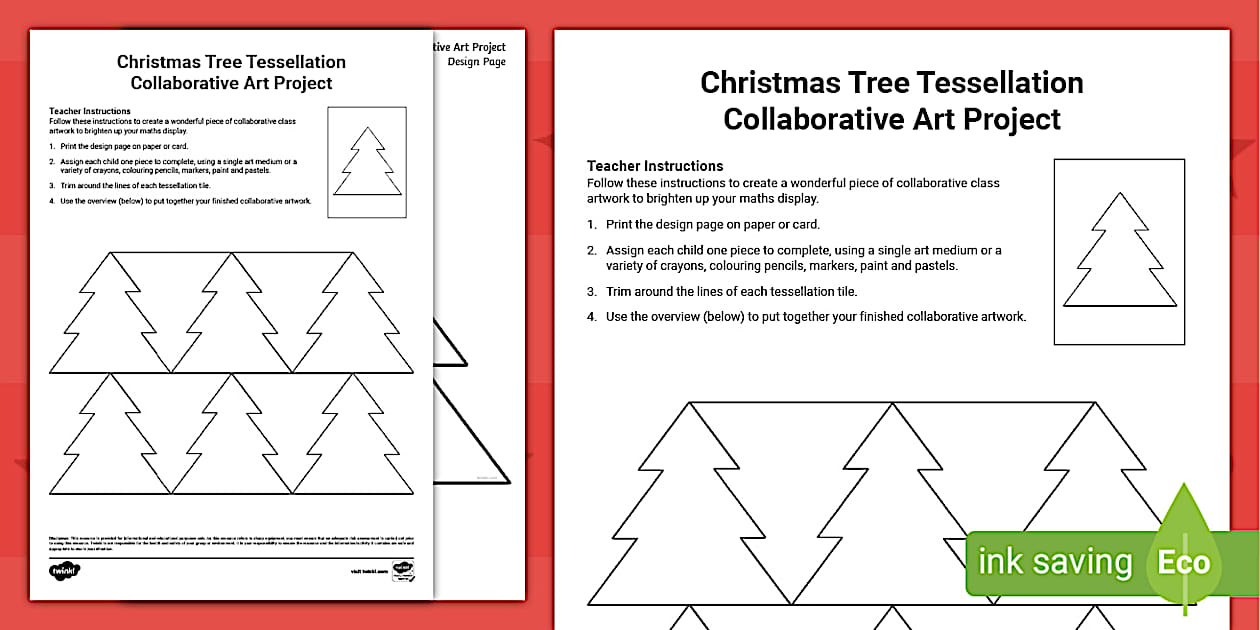 Christmas Tessellation Collaborative Art Project - Twinkl