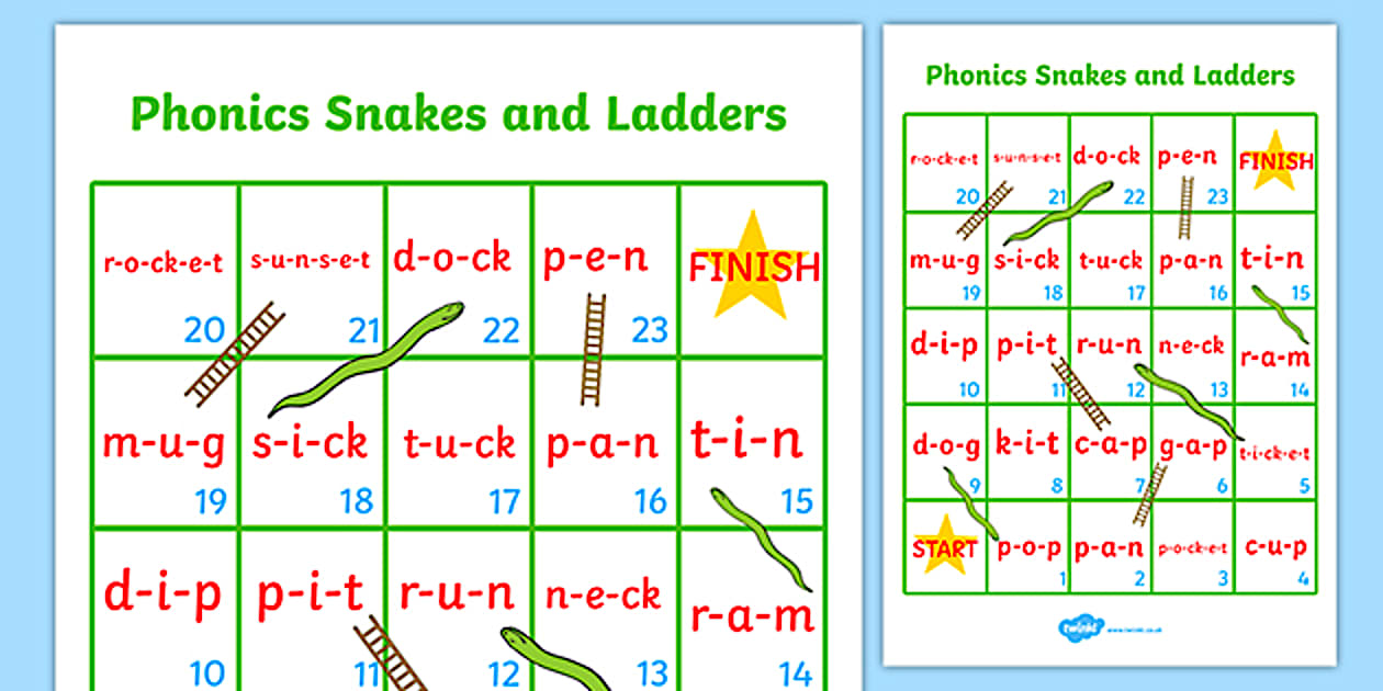 Snakes And Ladders Phase 2 (teacher made) - Twinkl