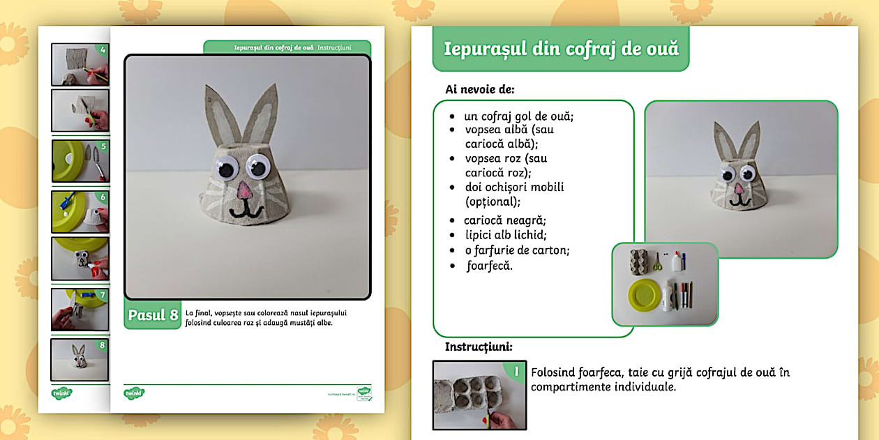 Iepurașul din cofraj de ouă – Activitate practică