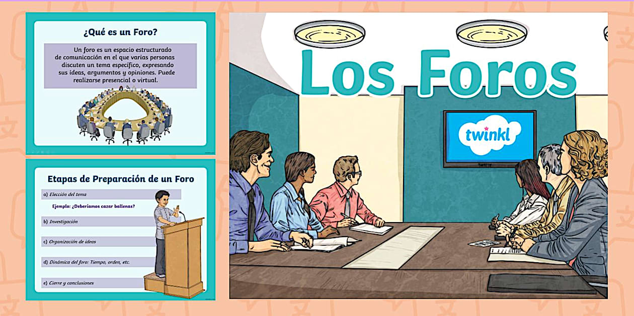 Presentación escolar: los foros - conceptos- Twinkl Colombia