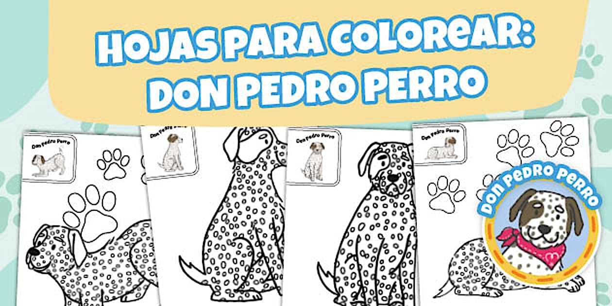 Hojas | Colorear | Pedro Perro | Perro influencer | Chile