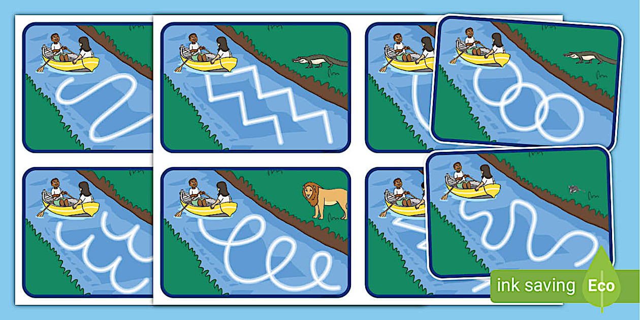 Row, Row, Row Your Boat Mark-Making Pattern Cards - Twinkl
