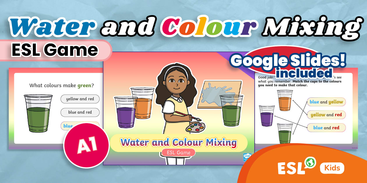 ESL Water and Colour Mixing Powerpoint Game [Kids, A1]