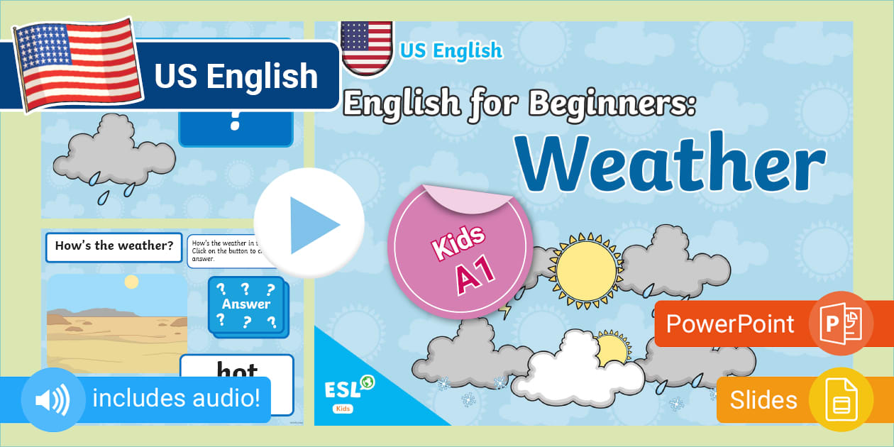 Weather ESL Lesson [A1, Kids] | Twinkl (teacher made)