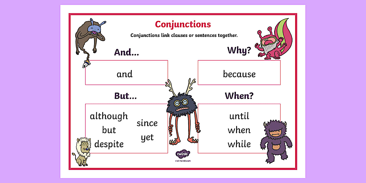 Conjunctions KS1 Word Bank - Twinkl