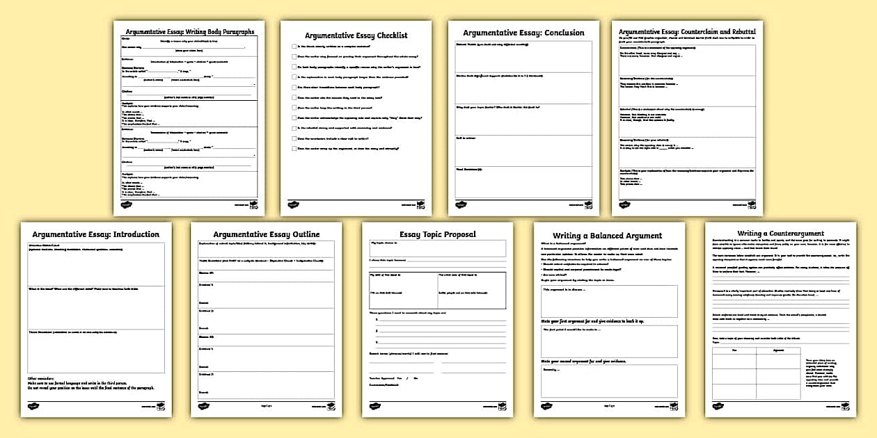 Argumentative Essay Activity Pack for 6th-8th Grade - Twinkl