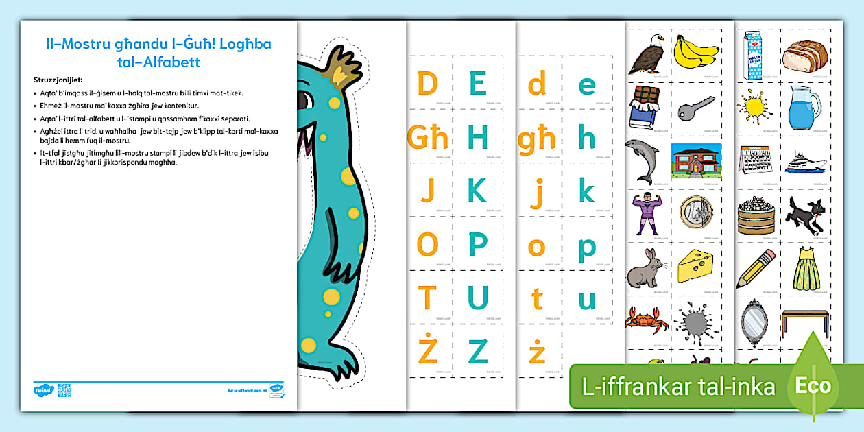 Logħba tal-Alfabett: Il-Mostru għandu l-Ġuħ - Twinkl