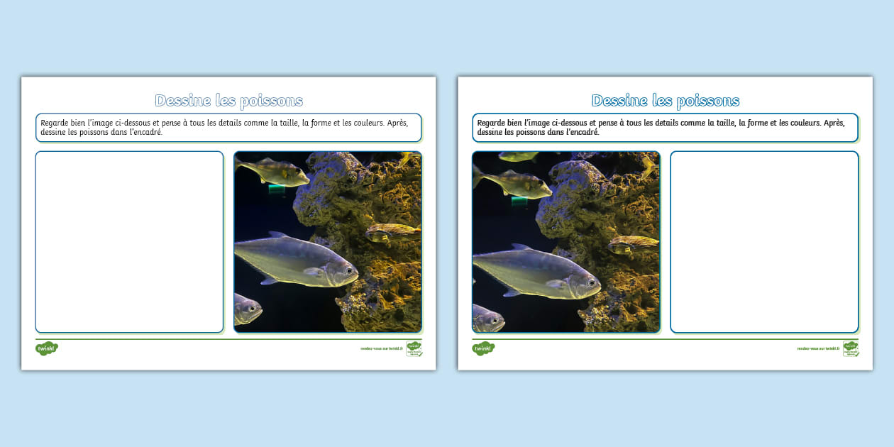 Feuille d'activité : Dessine les poissons (teacher made)