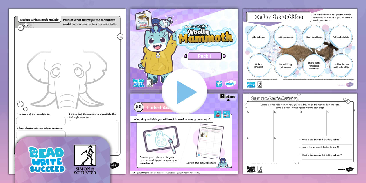 FREE! - How to Wash a Woolly Mammoth Reading Unit Pack [Year 1]