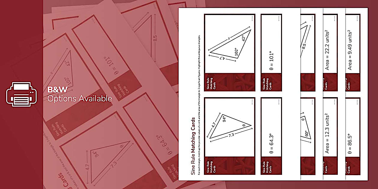👉 Sine Rule Matching Cards (teacher made) - Twinkl