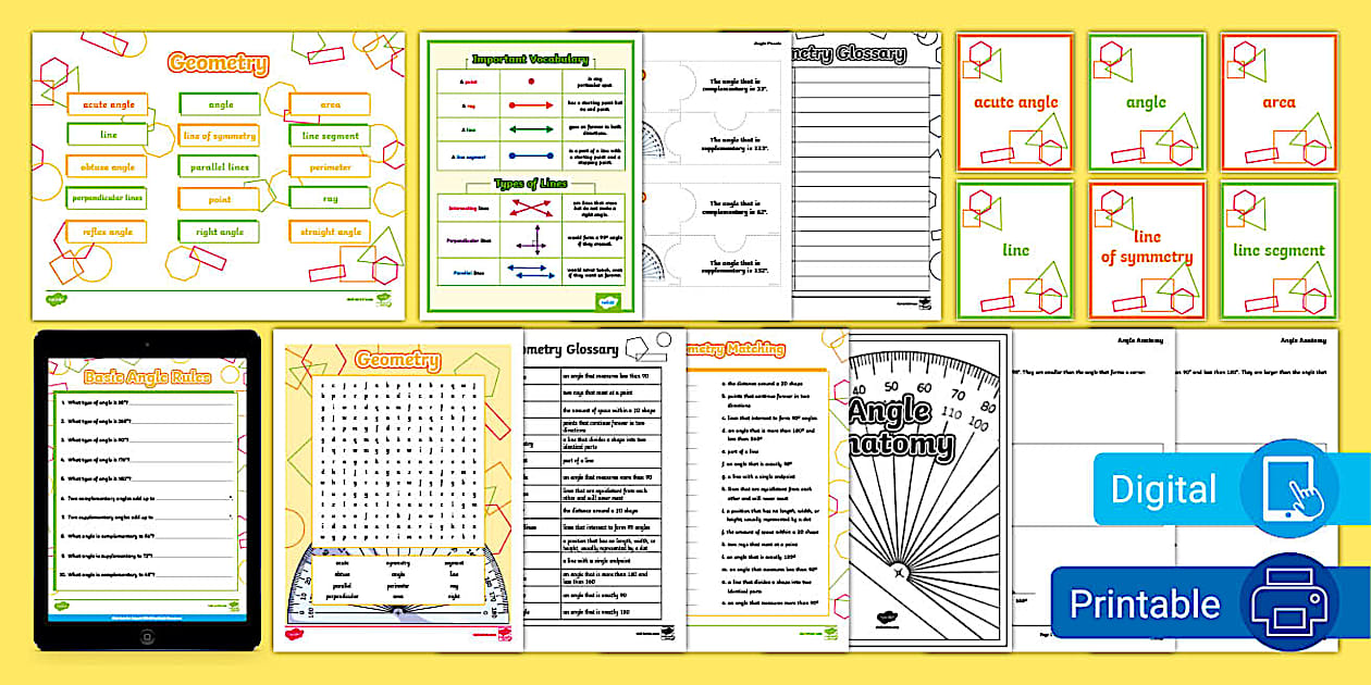 Fourth Grade Geometry Activity Pack (Teacher-Made) - Twinkl