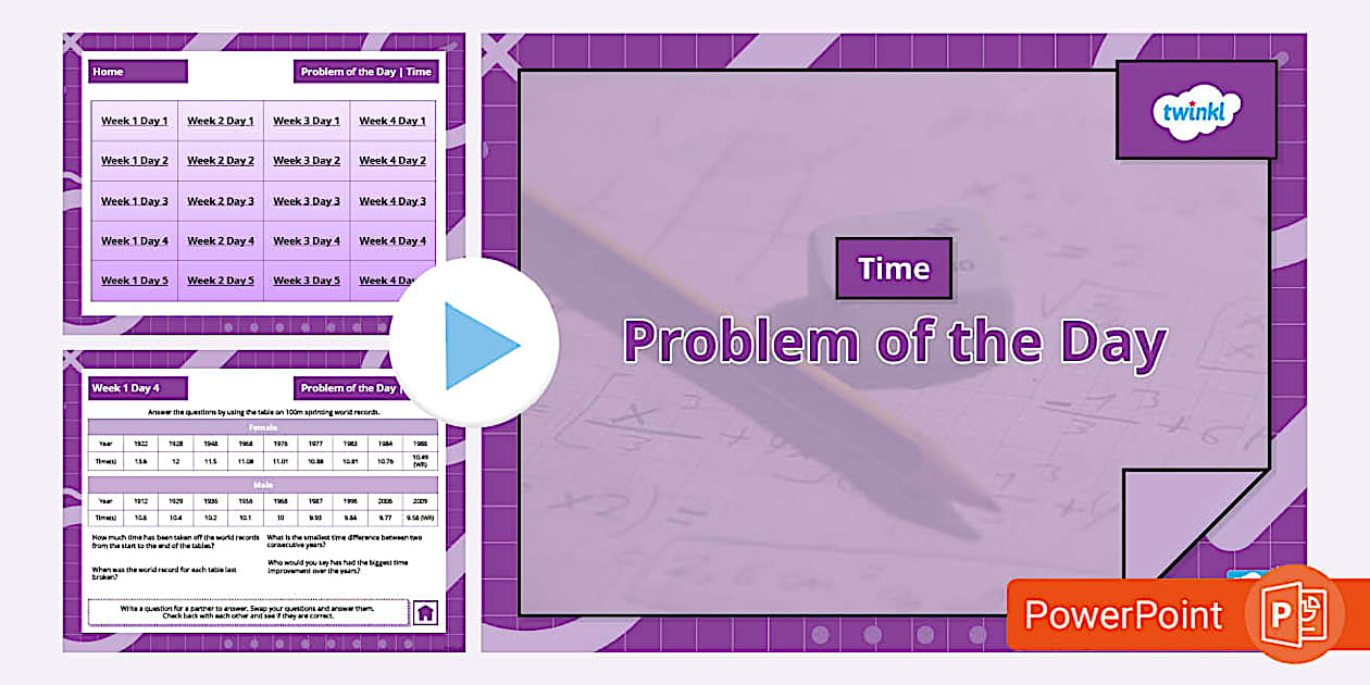 L4 Time - Problem of the Day (Teacher-Made) - Twinkl