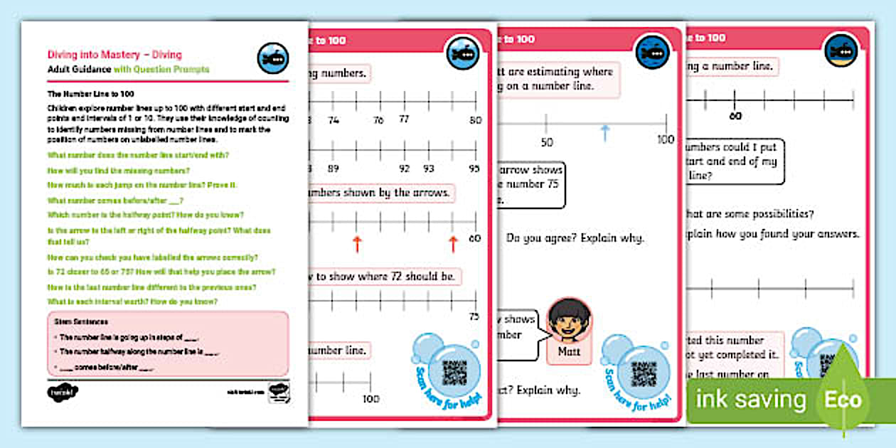 👉 Year 1 Diving into Mastery: Step 4 The Number Line to 100