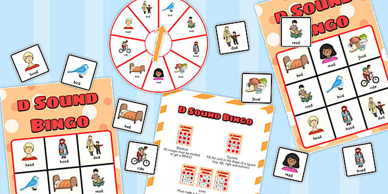 Final 'D' Sound Spinner Bingo (teacher made) - Twinkl