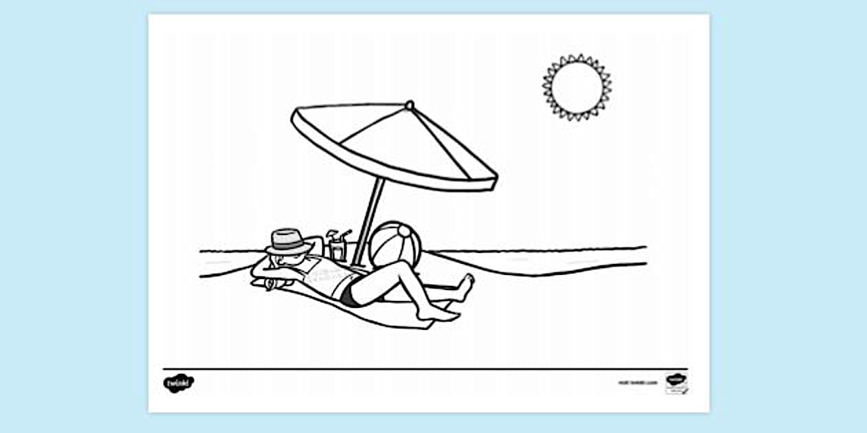 Fun In The Sun Colouring Page | Colouring Sheets - Twinkl