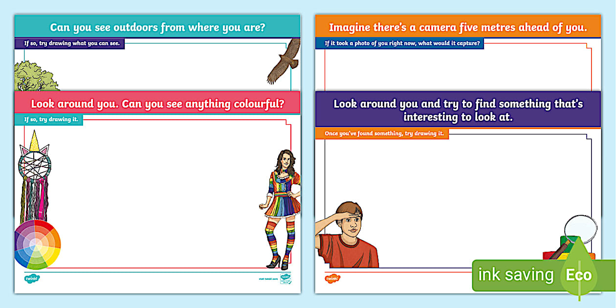 Surroundings Mindfulness Drawing Prompts | Twinkl | KS1