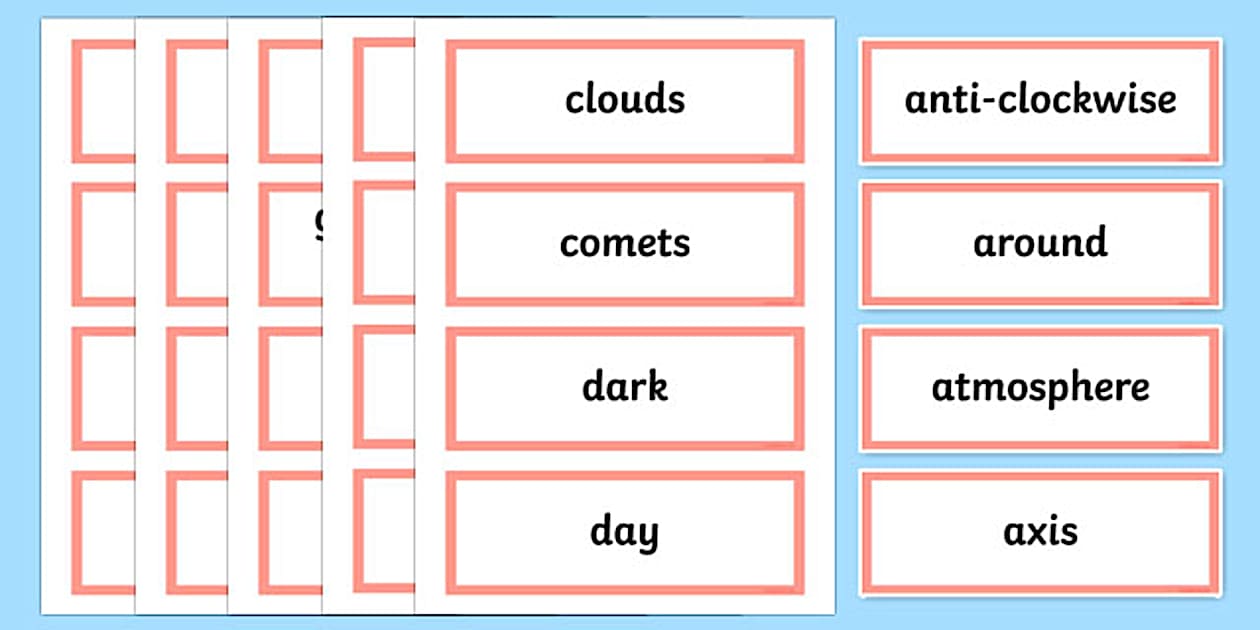 Editable Night and Day Word Wall Display Cards - Twinkl