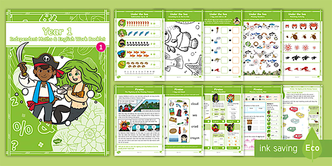 Year 1 Exercise Book | Maths and English Activities - Twinkl