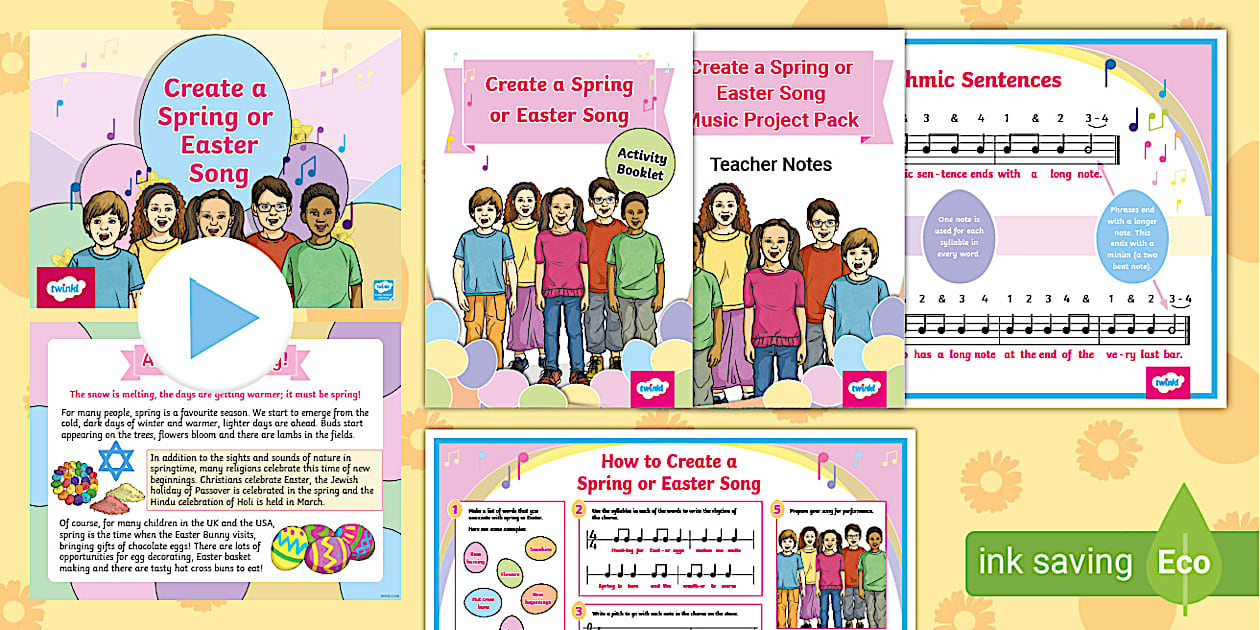 👉 KS2 Create a Spring or Easter Song Music Project Pack