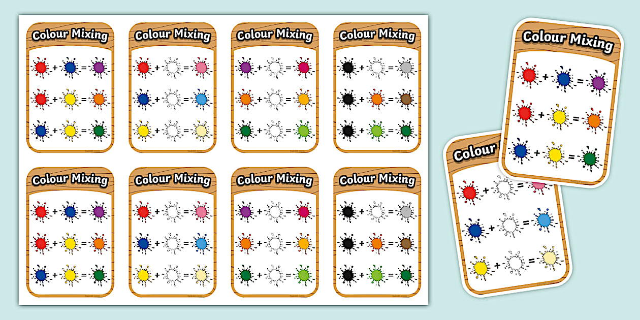Colour Mixing Labels (teacher made) - Twinkl