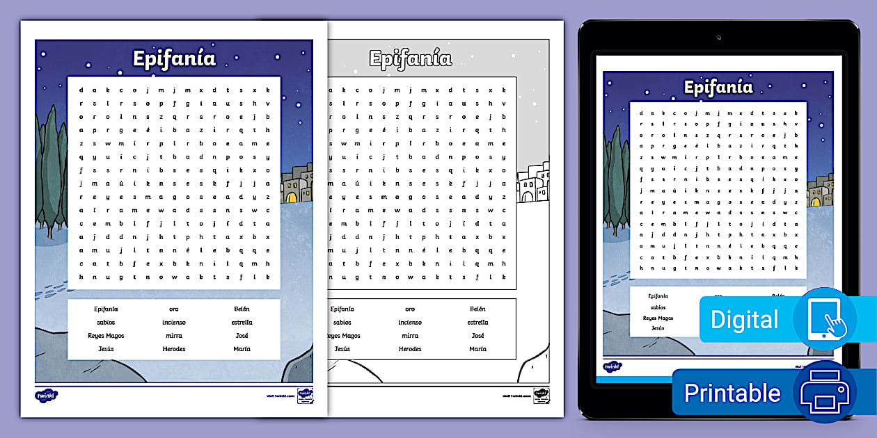Sopa de letras: Epifanía / Twinkl USA (Teacher-Made)