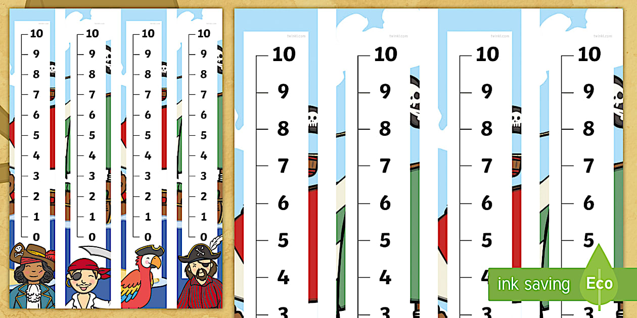 Pirate-Themed 0-10 Vertical Number Line (teacher made)