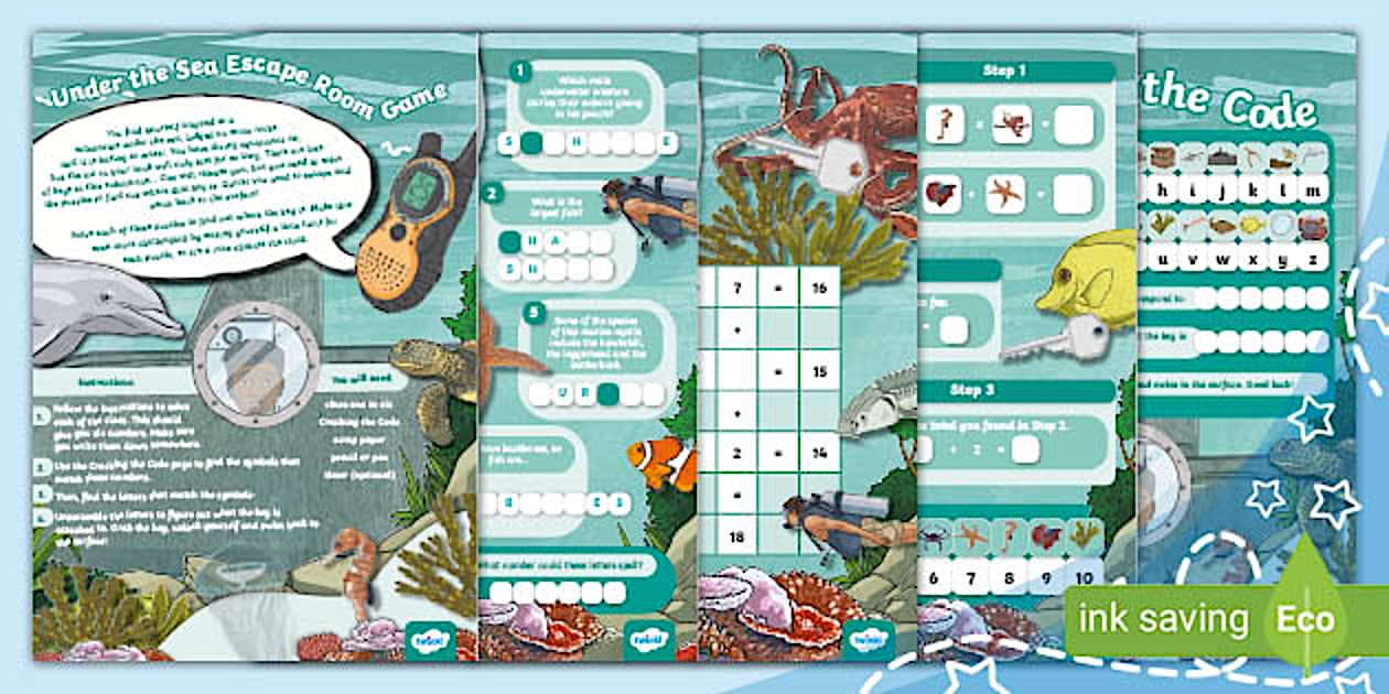 Under the Sea Escape Room Game (teacher made) - Twinkl