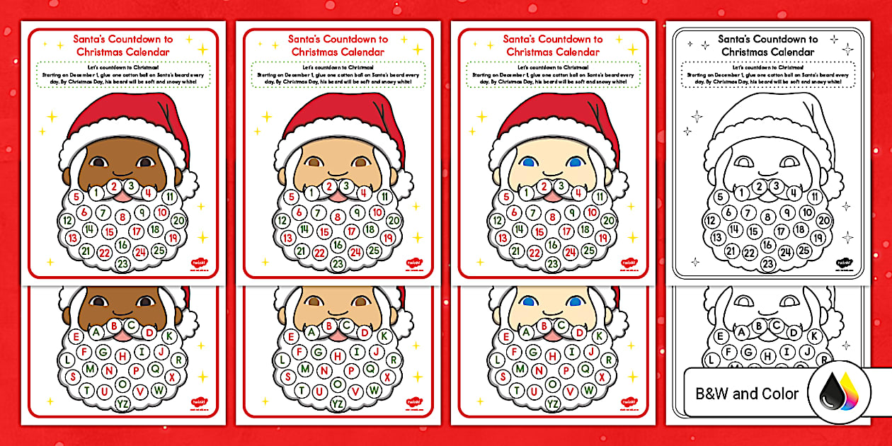 Santa's Countdown to Christmas Calendar Craft - Twinkl