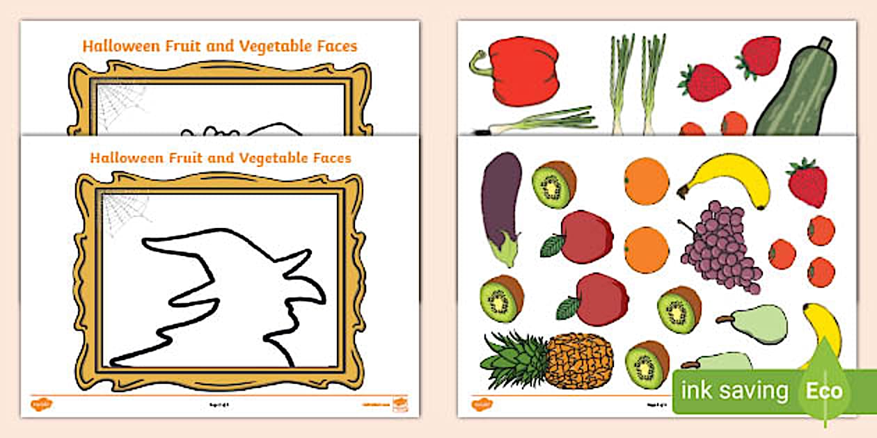 Halloween Fruit Faces Activity (teacher made) - Twinkl