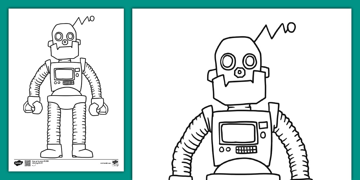 Robot Colouring Sheet | Colouring Pages (teacher made)