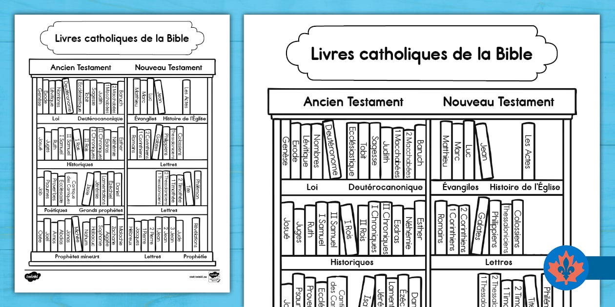Catholic Books Of the Bible Colouring Sheet French - Twinkl