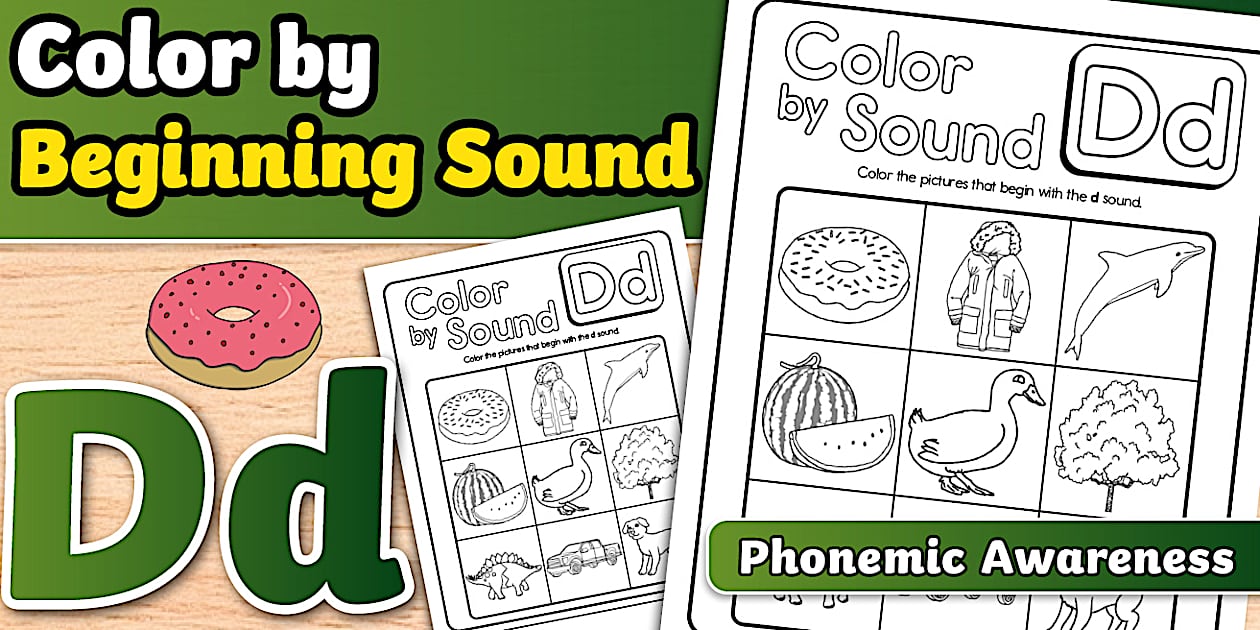 Color by Beginning Sound: Letter d Worksheet (teacher made)
