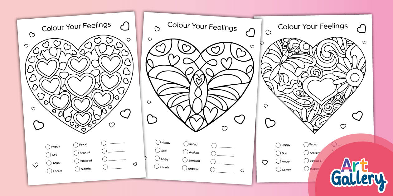 Colour Your Feelings Mosaic (teacher made) - Twinkl