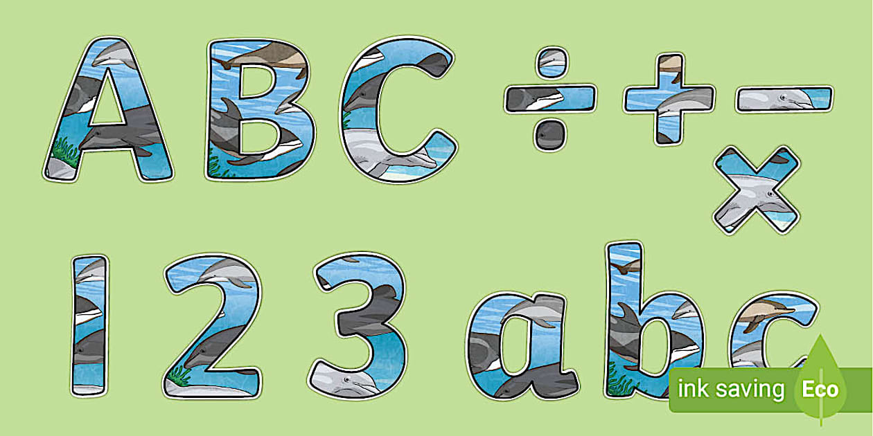 Dolphin Display Lettering (Teacher-Made) - Twinkl