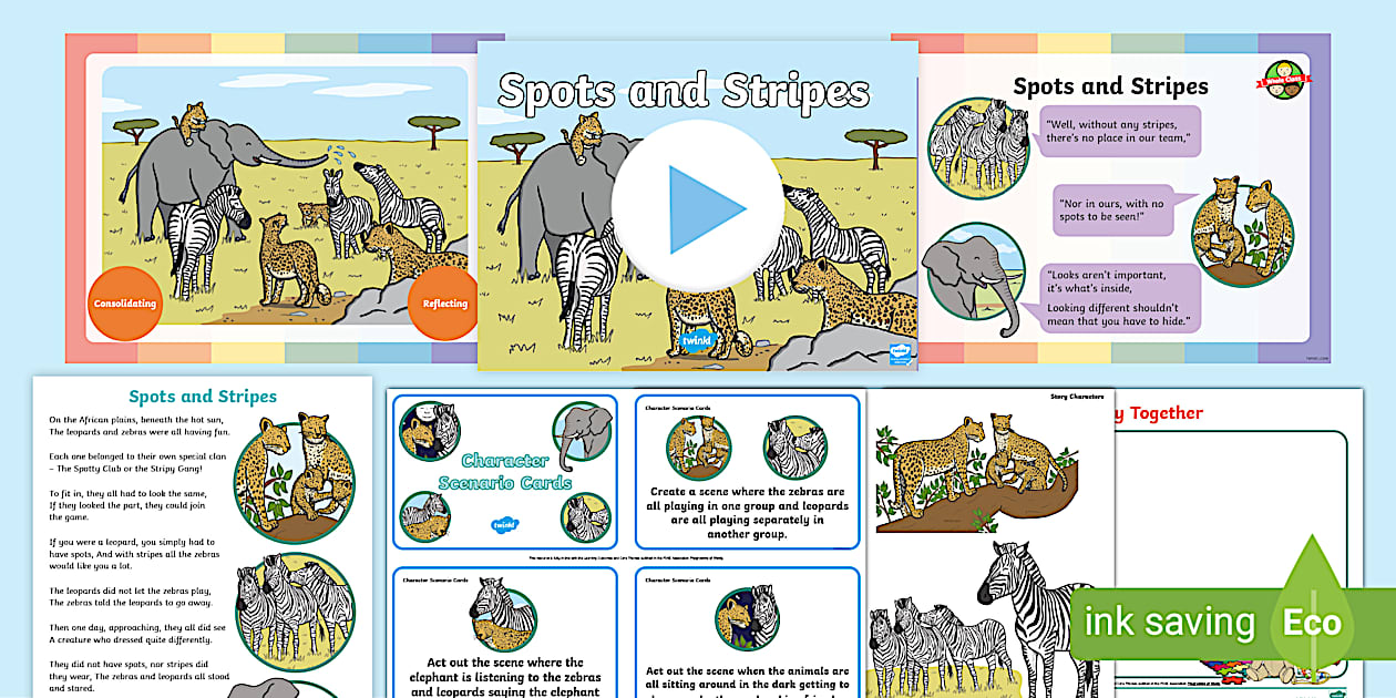 LGBT+ Relationships Education PSHE KS1 Spots and Stripes Lesson Pack