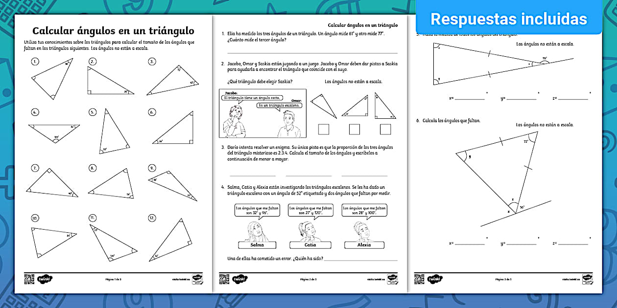 Ficha de actividad: Calcular ángulos en un triángulo