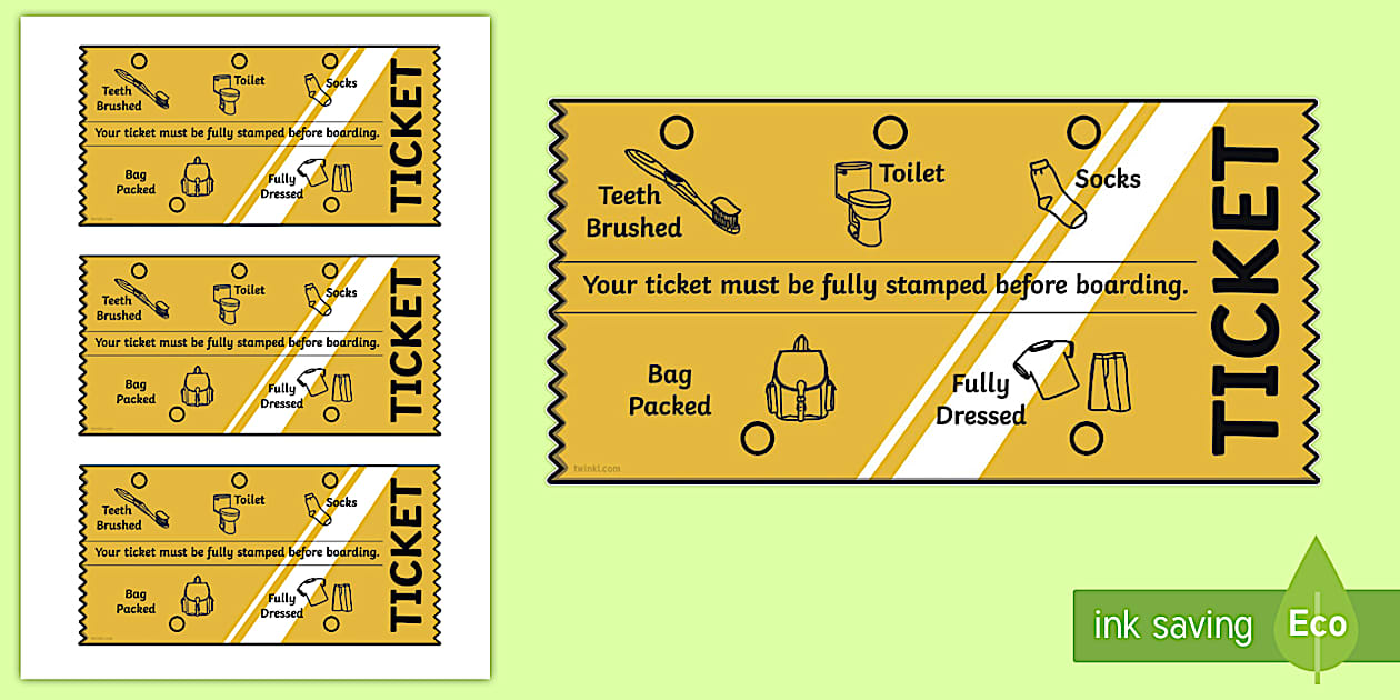 Editable Getting Ready Train Ticket for Parents - Twinkl