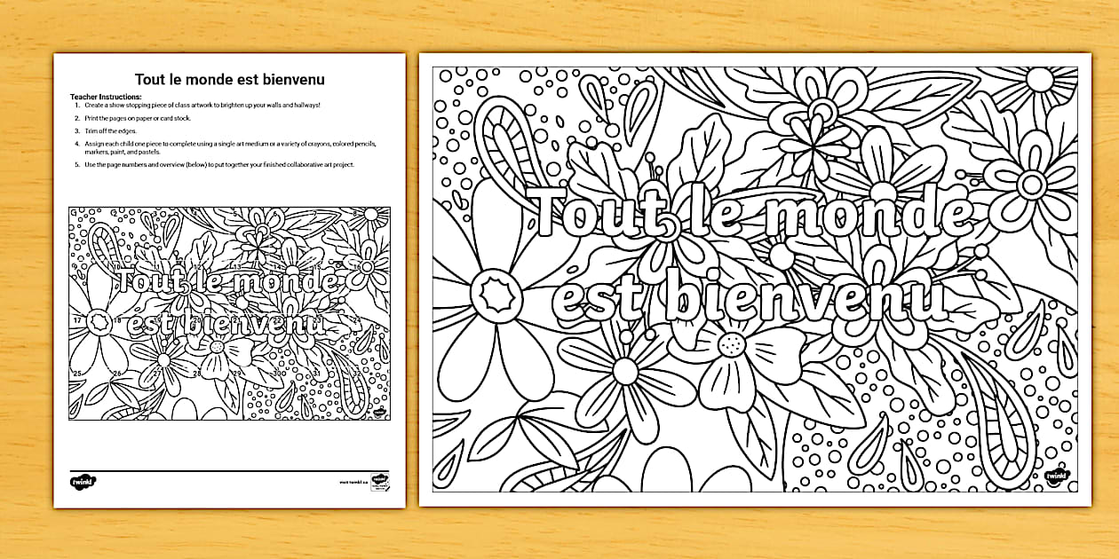 Everybody Is Welcome Collaborative Art French - Twinkl