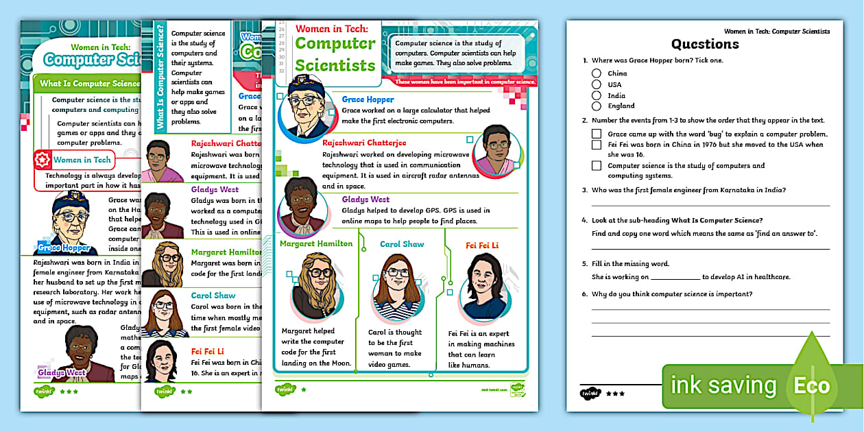 KS1 Women in Tech: Computer Scientists Reading Comprehension