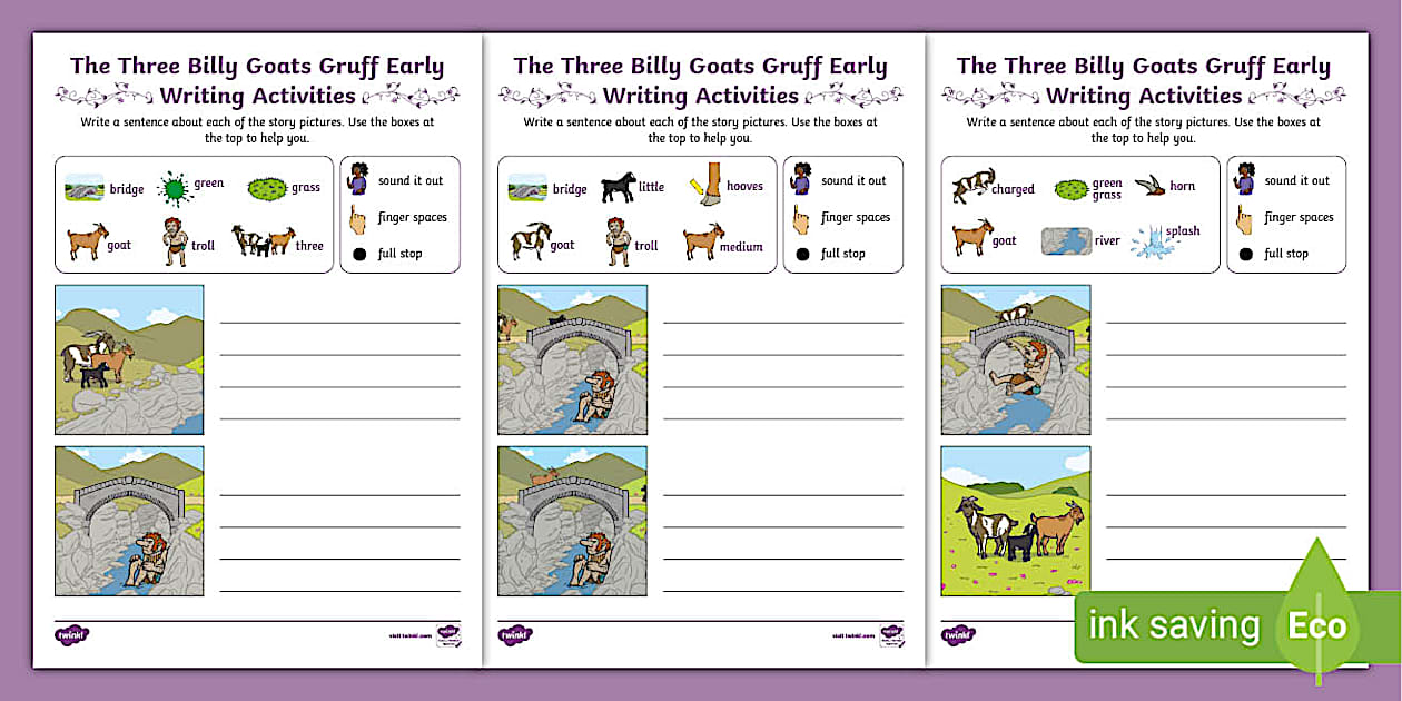 The Three Billy Goats Gruff Early Writing Activities