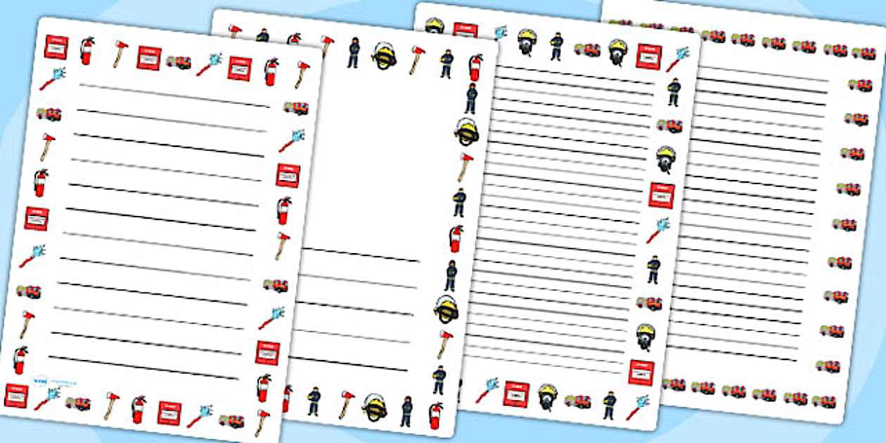 Editable Fire Service Page Borders (teacher made) - Twinkl