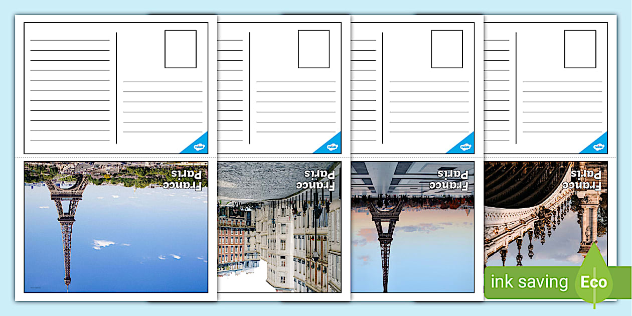 Paris Postcard Writing Templates