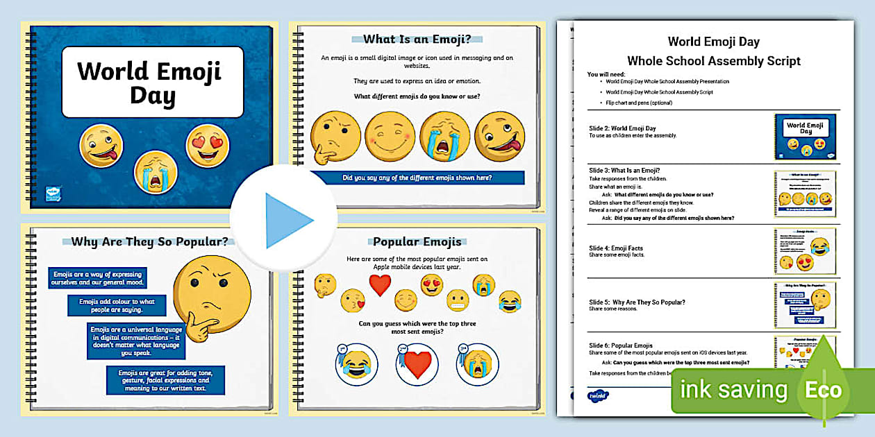 😊 World Emoji Day Whole School Assembly Pack - Twinkl