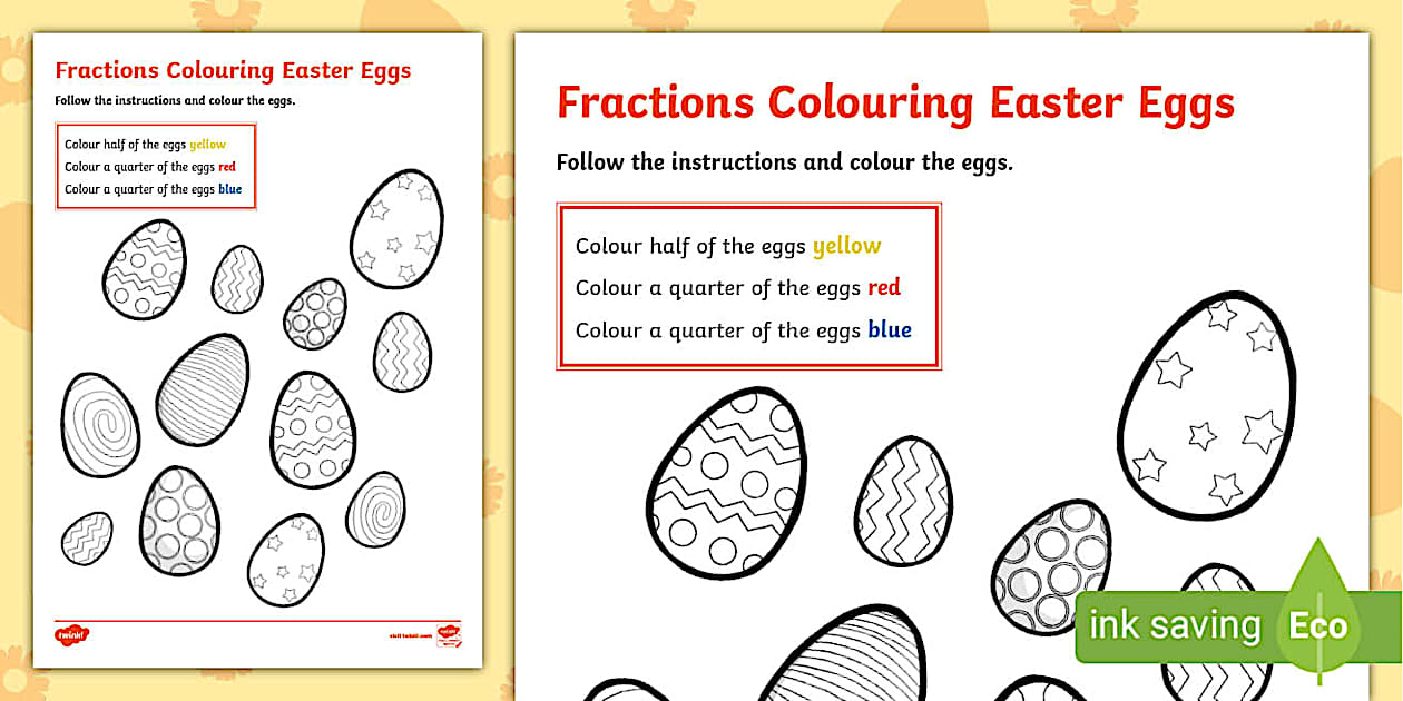 Easter Fractions Worksheet | Maths Activities (teacher made)