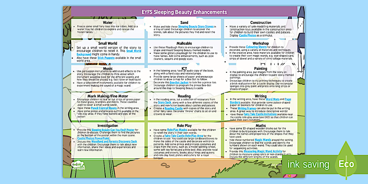 Kindergarten Sleeping Beauty Enhancement Ideas - Twinkl