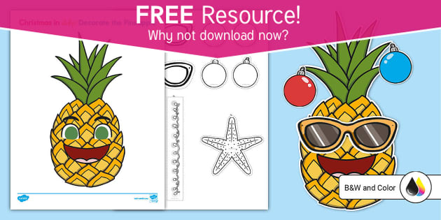 FREE! - Christmas in July | Decorate the Pineapple | Twinkl USA