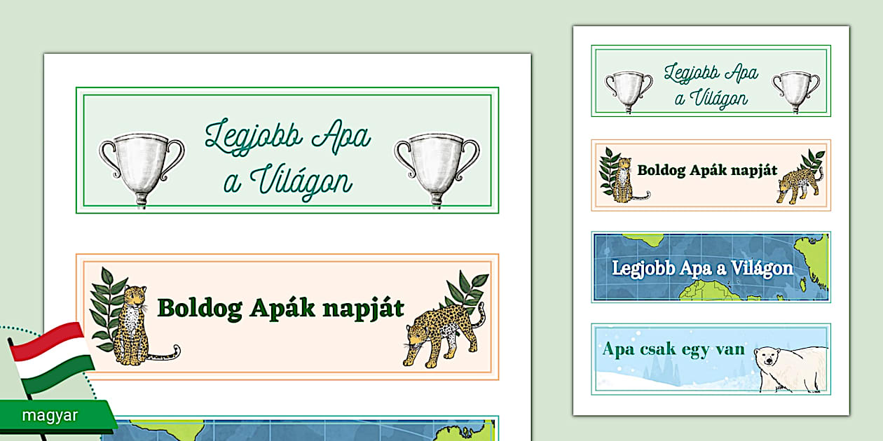 Apák Napi Könyvjelzők - Nyomtatható Színes Ajándék - Twinkl